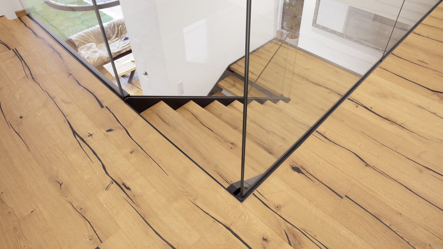 Stairs made to measure to match the floor